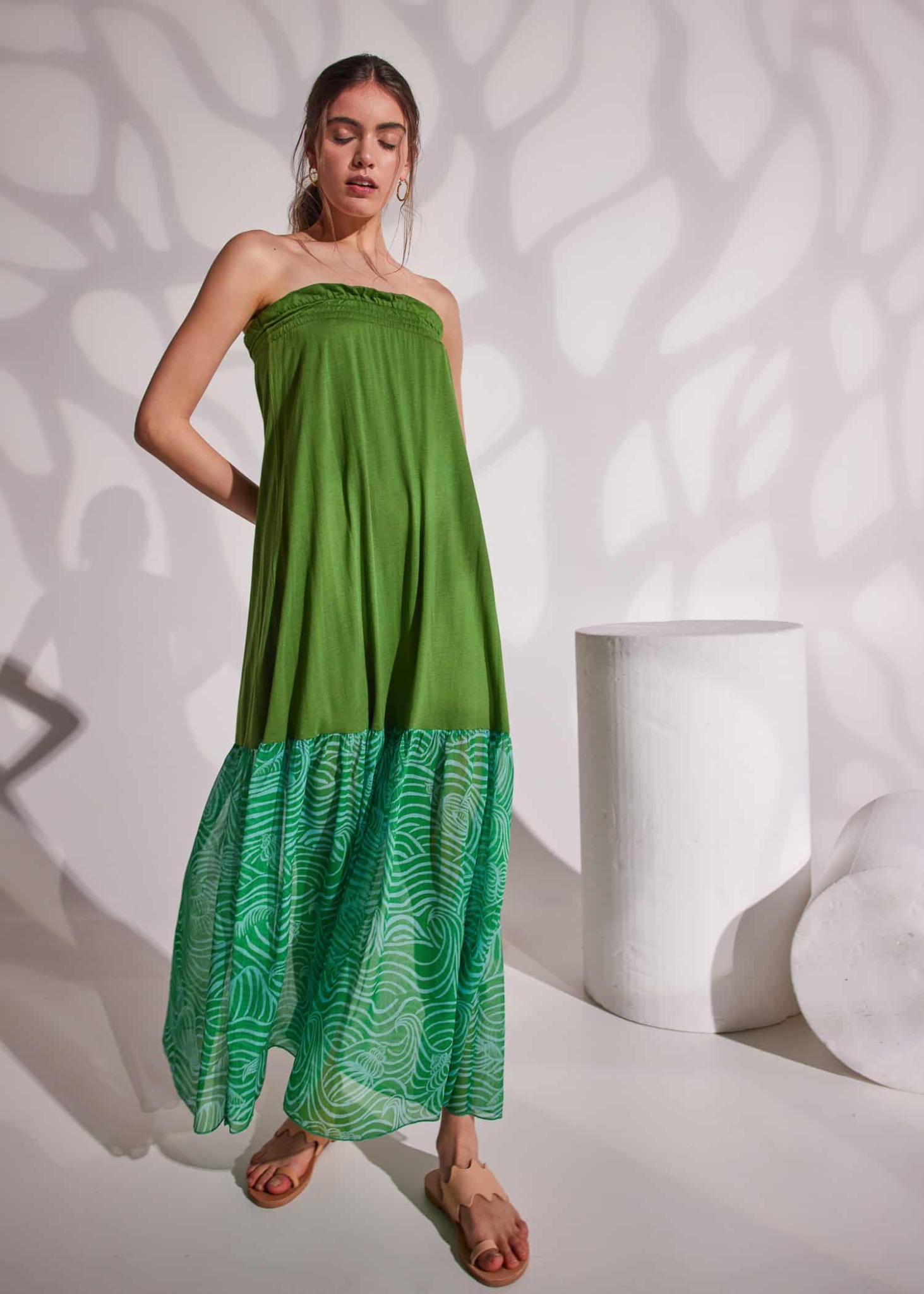 Strapless Dress Summer | Green Maxi Dresses